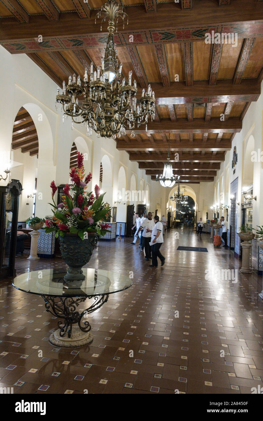 main reception at the 1930 built Hotel Nacional de Cuba (Hotel National ...