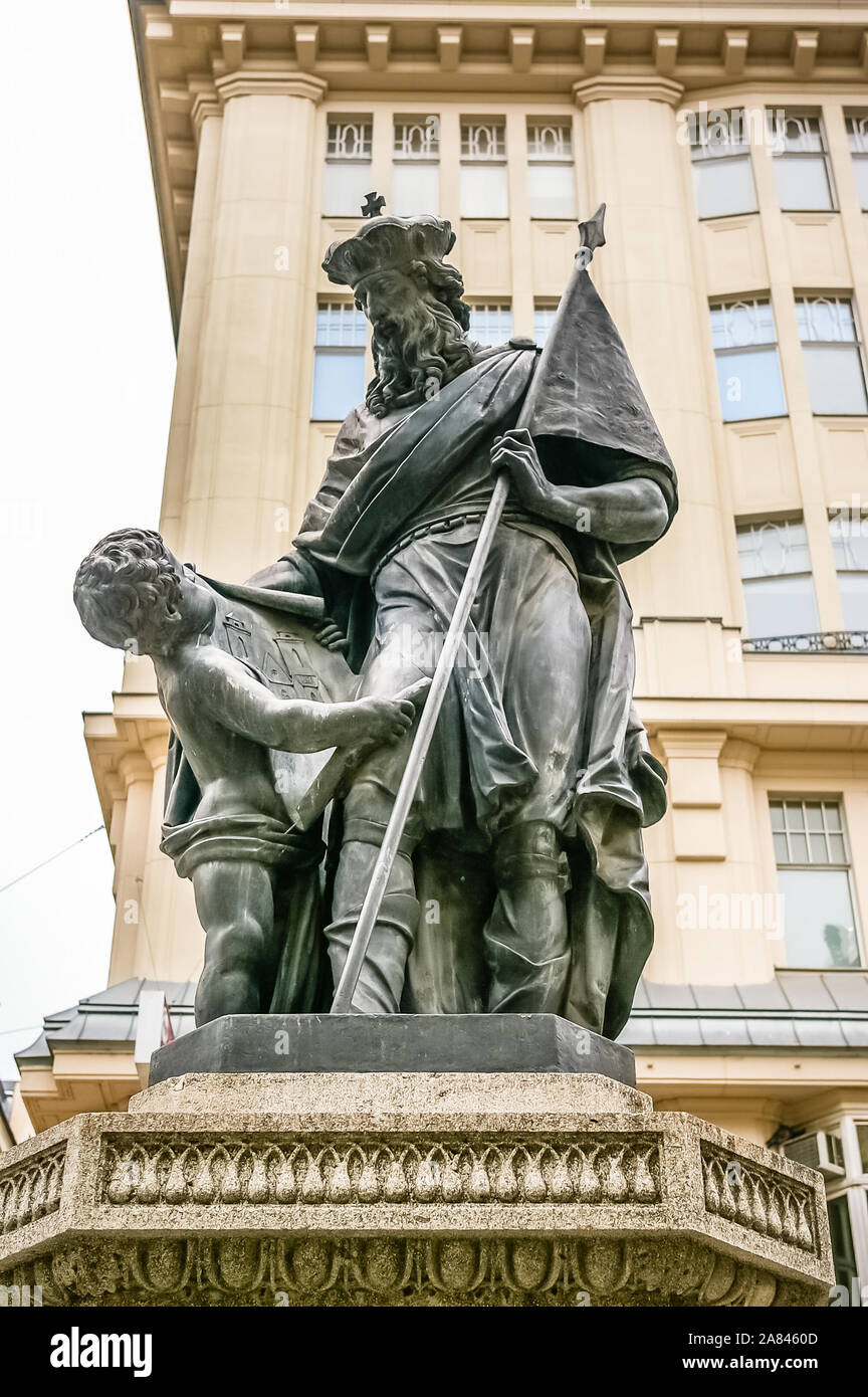 View on statue on a central street in Vienna, Austria Stock Photo - Alamy