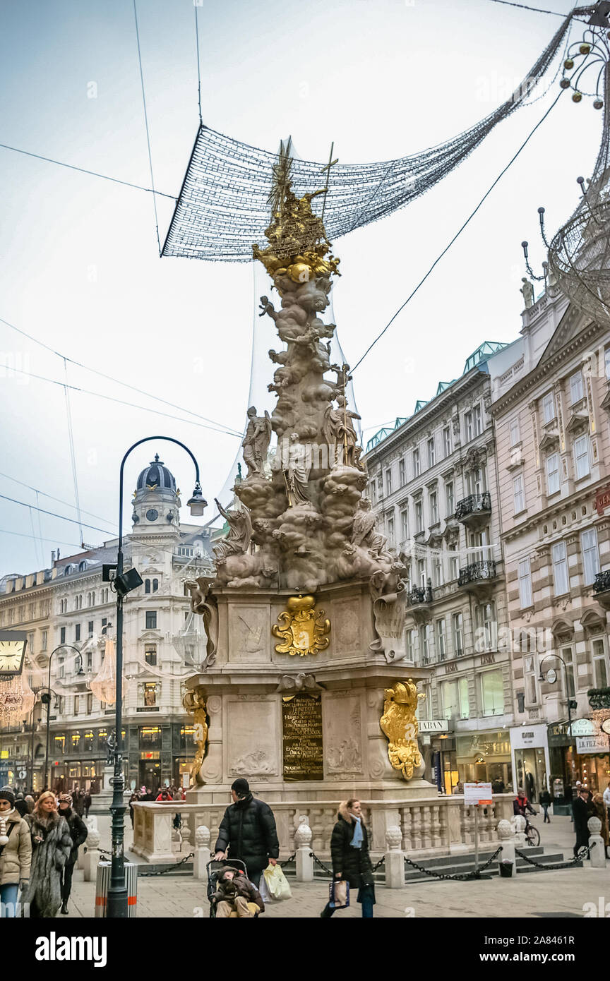 VIENNA, AUSTRIA - JANUARY 04: Plague Column on January 04, 2008 in ...