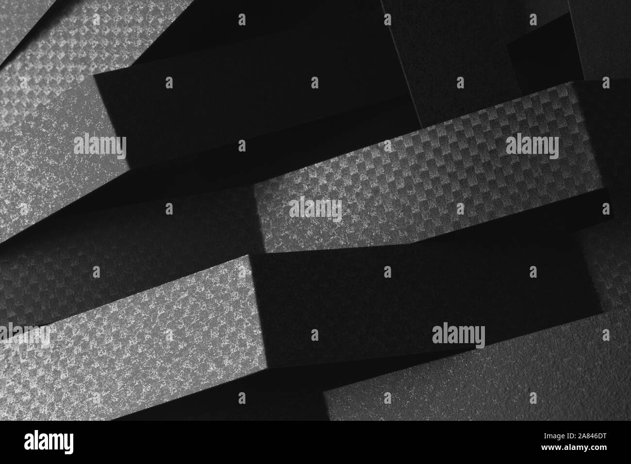 Geometrical elements of paper on dark background, abstract Stock Photo ...