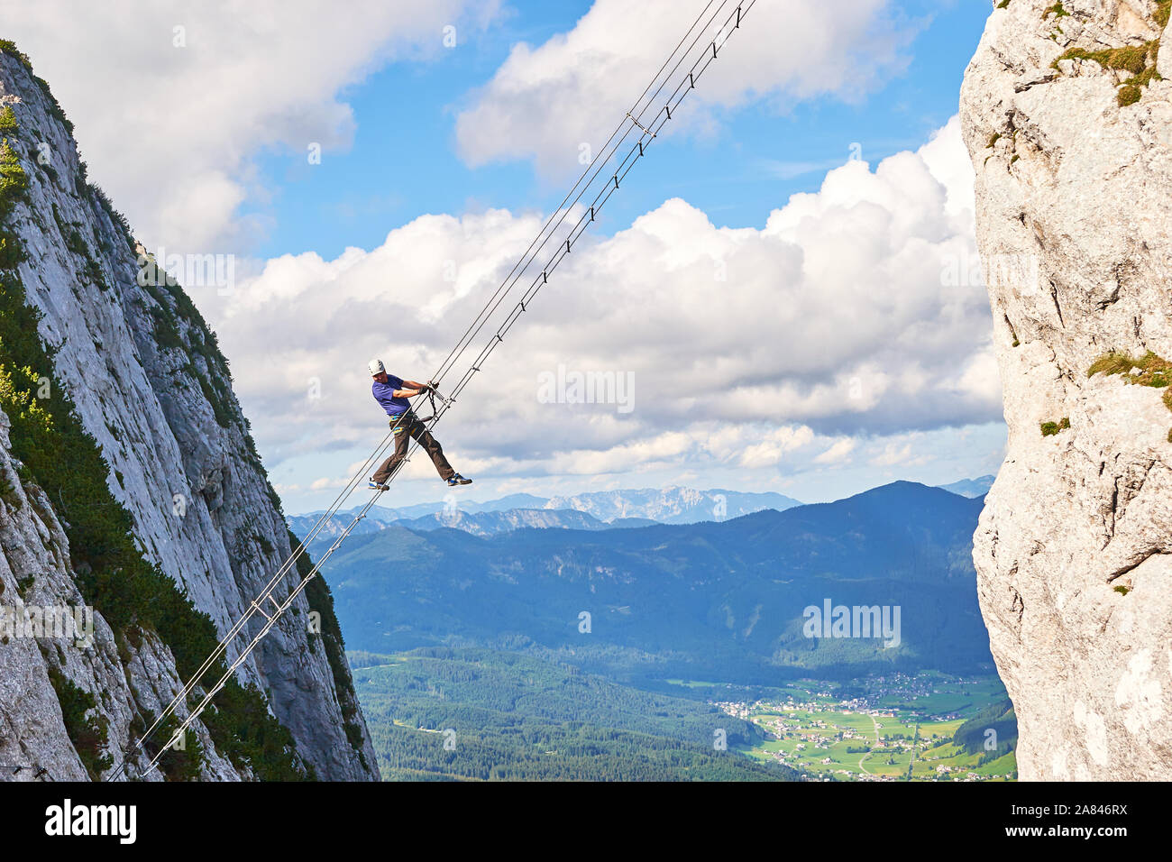 Via ferrata ladder climb hi-res stock photography and images - Alamy