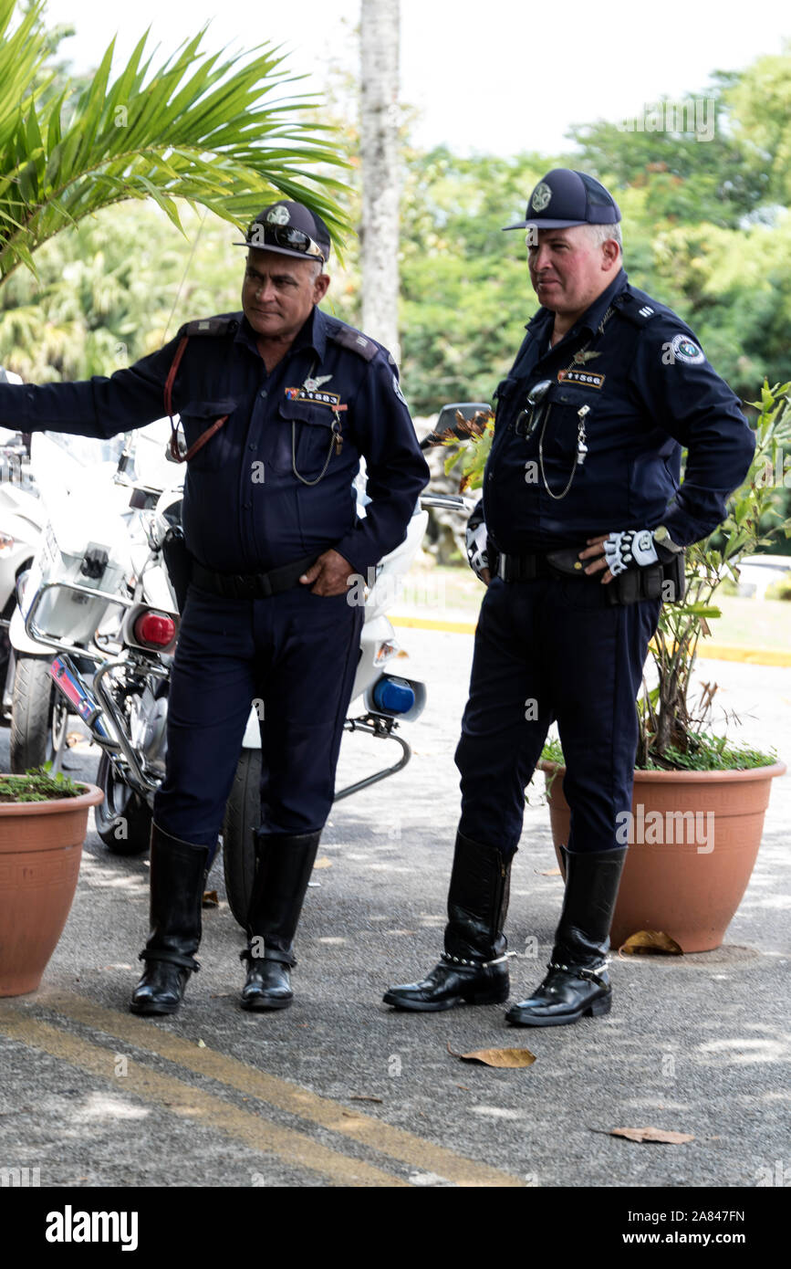 A couple of Cuban Police motorcyclists in Cuba Stock Photo - Alamy