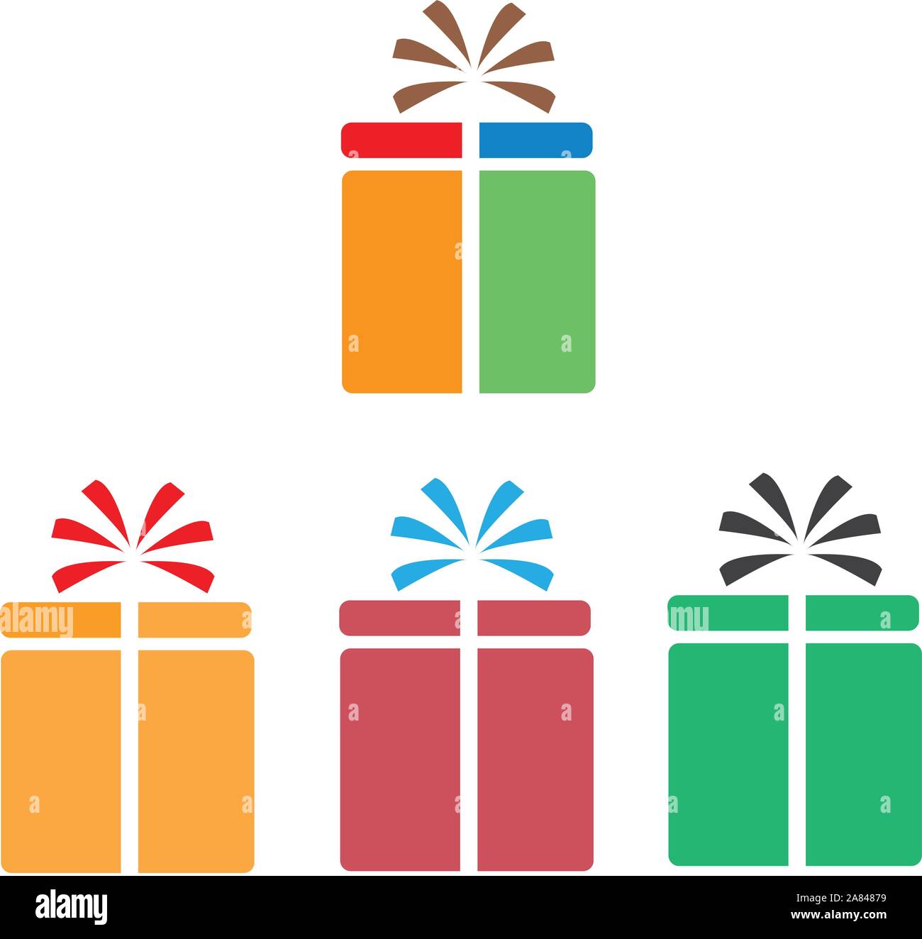 set gift box icon on white background. flat style design. set gift box ...