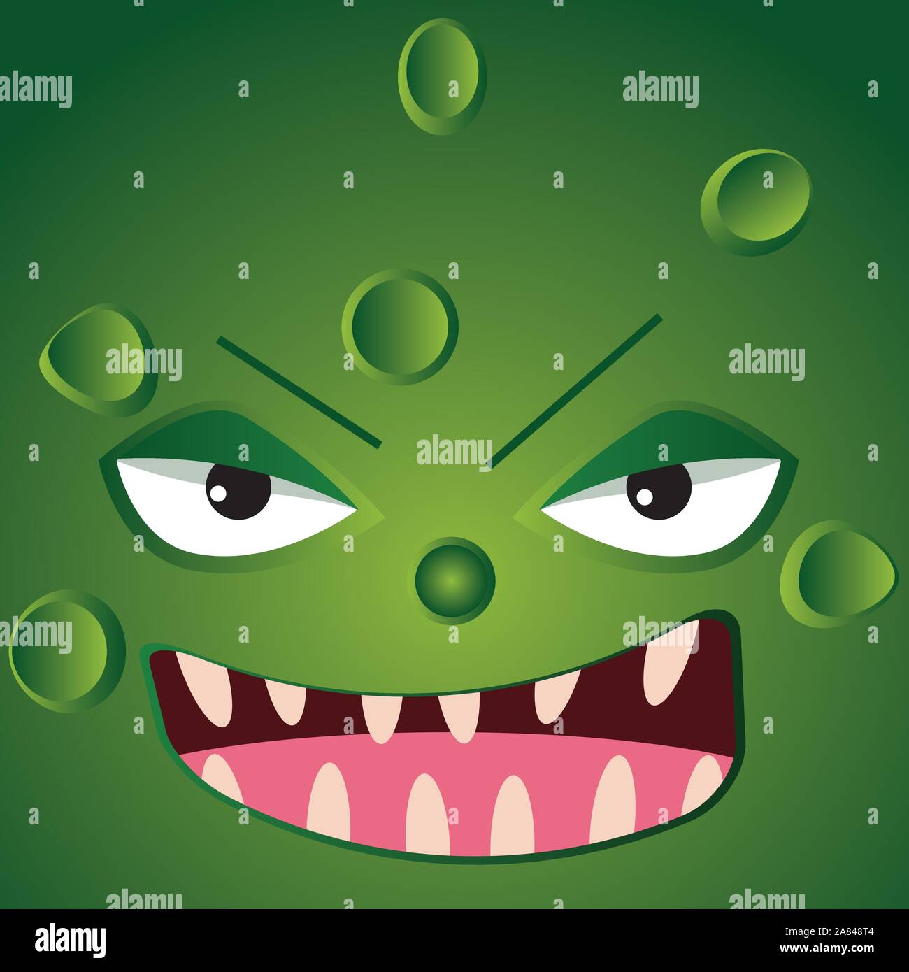 Cute cartoon monster face, expressive halloween illustration Stock ...