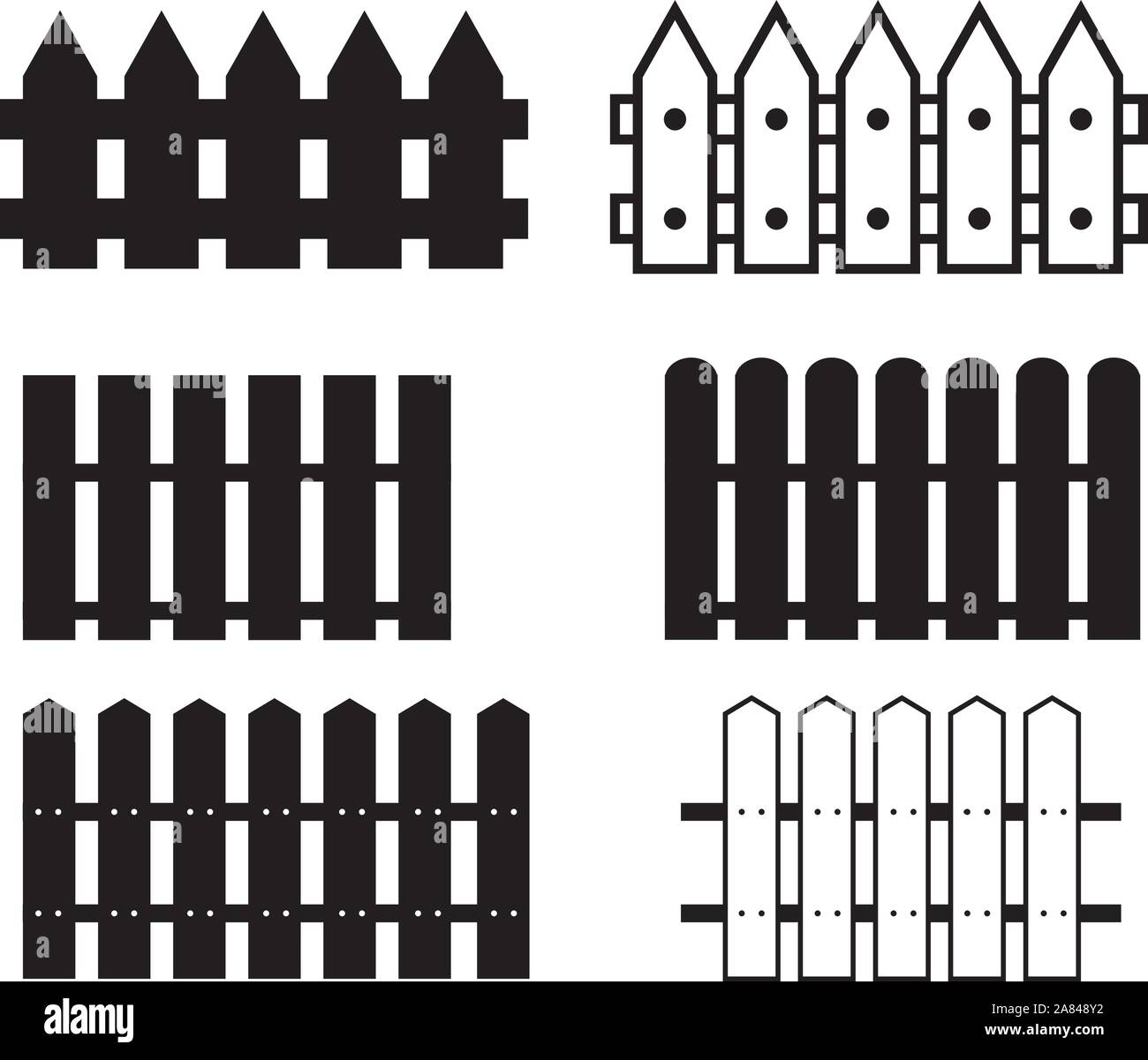 set fence icon on white background. fence sign Stock Vector Image & Art ...