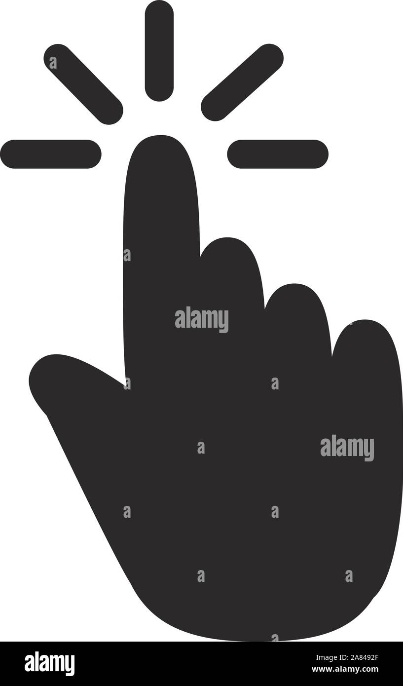 hand click icon on white background. click icon sign. flat design style ...