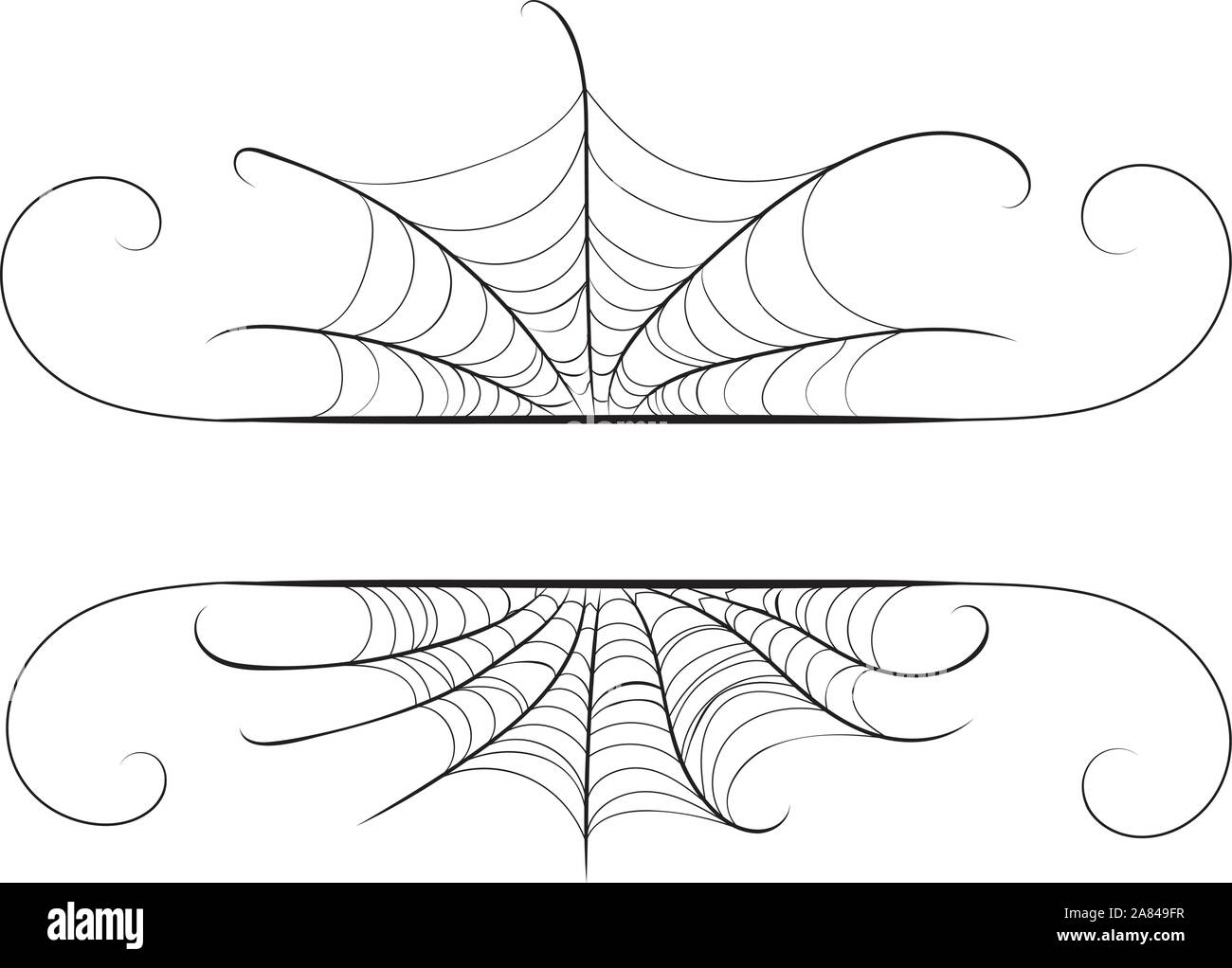 Abstract decorative spider web border illustration, design for ...