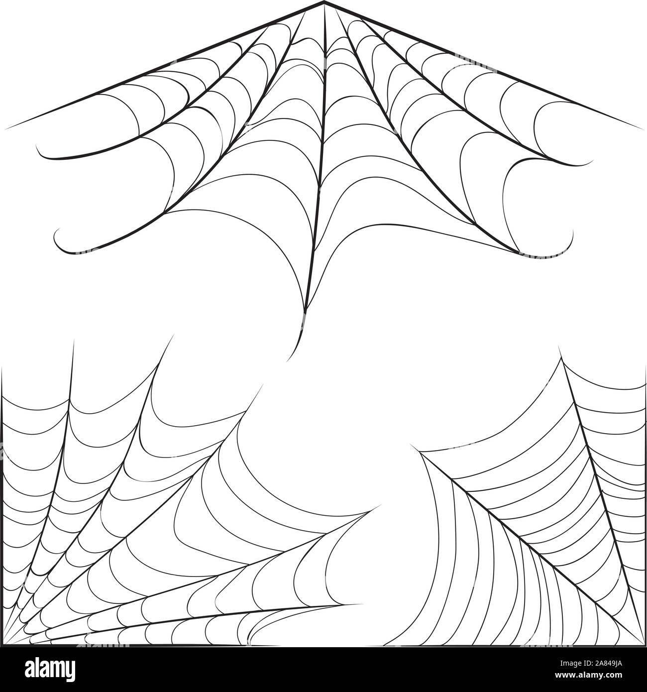 Abstract decorative spider web border illustration, design for ...