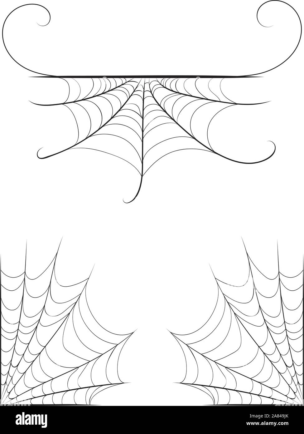 Abstract decorative spider web border illustration, design for ...