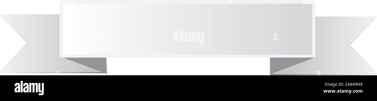 white ribbon banner icon on white background. white ribbon banner sign ...