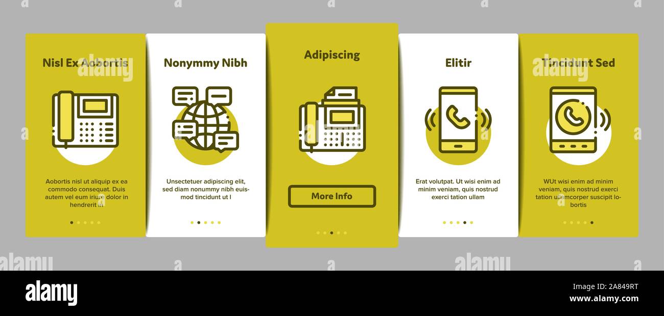 Voip Calling System Onboarding Icons Set Vector Stock Vector Image ...