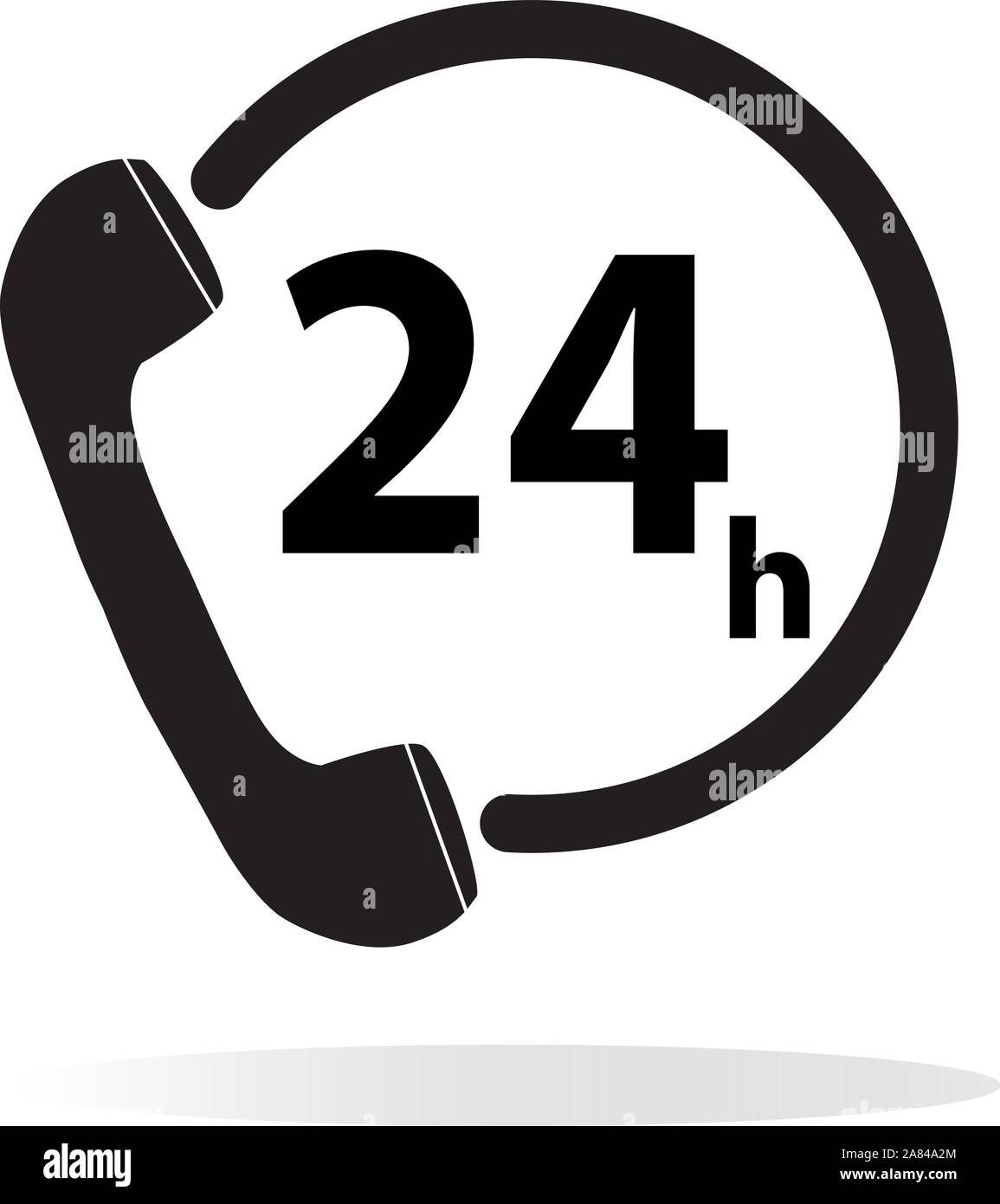 telephone service 24 hours on white background Stock Vector Image & Art ...
