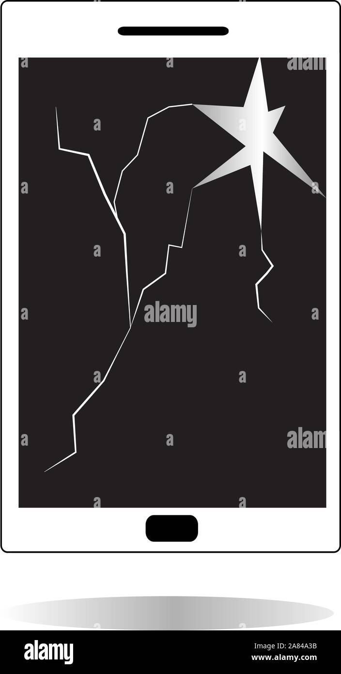 Cracked broken phone smartphone Black and White Stock Photos & Images ...