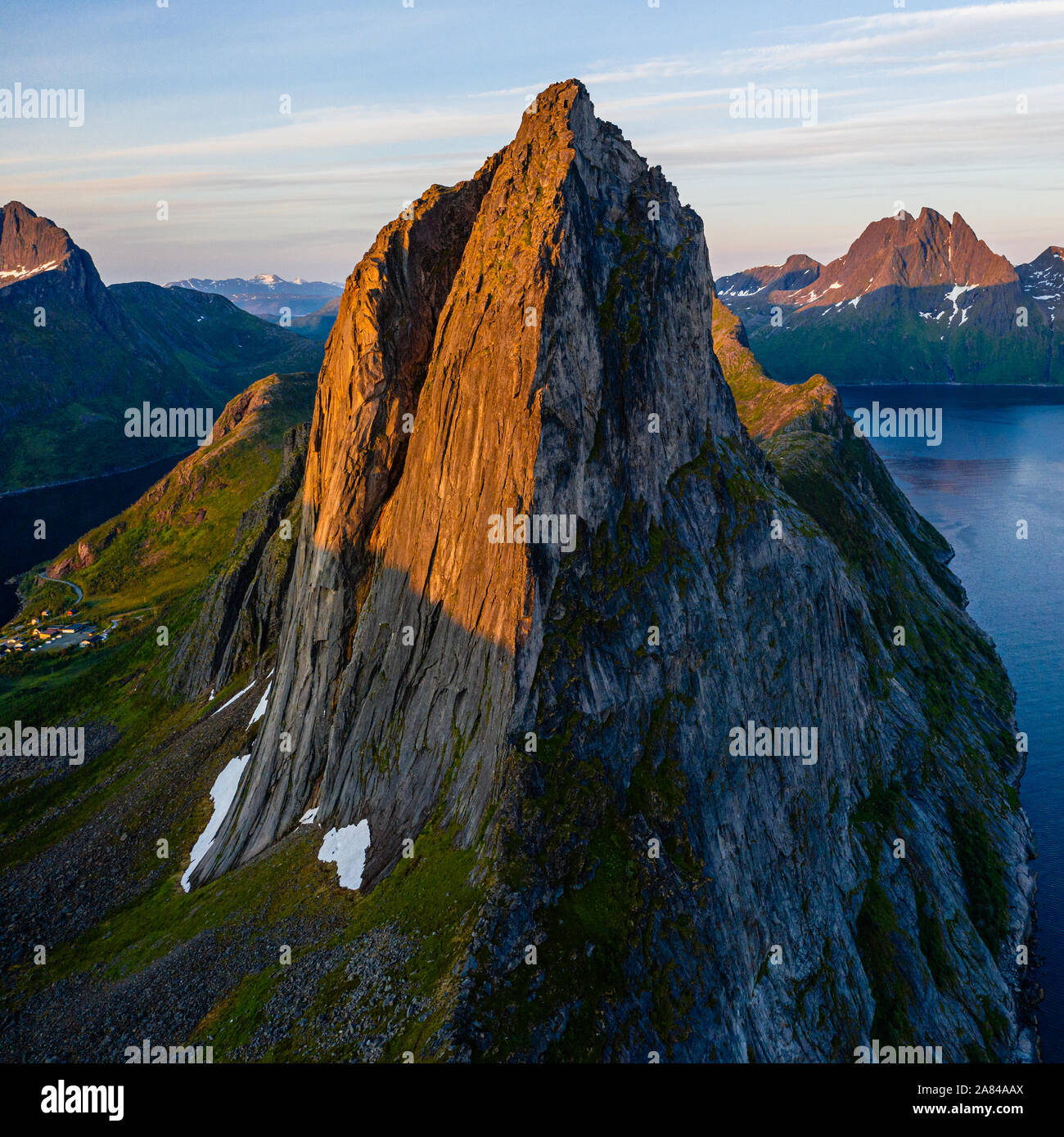 Segla, the iconic mountain on the island of Senja, Norway Stock Photo ...