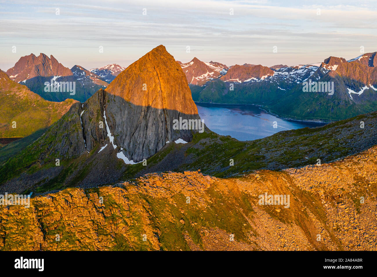 Segla, the iconic mountain on the island of Senja, Norway Stock Photo ...