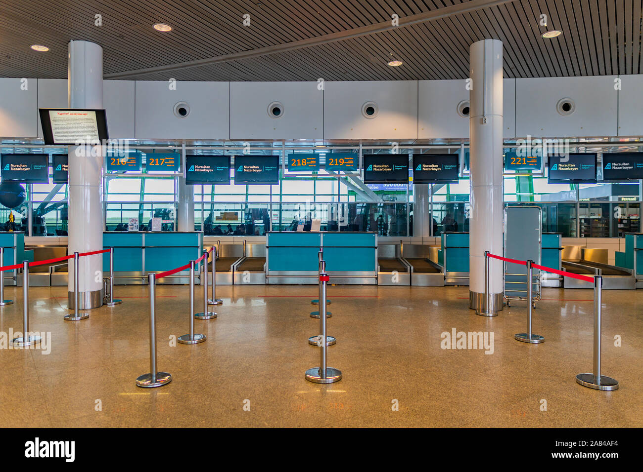 Nur-Sultan Astana Nazarbayev International Airport Interior View of the ...
