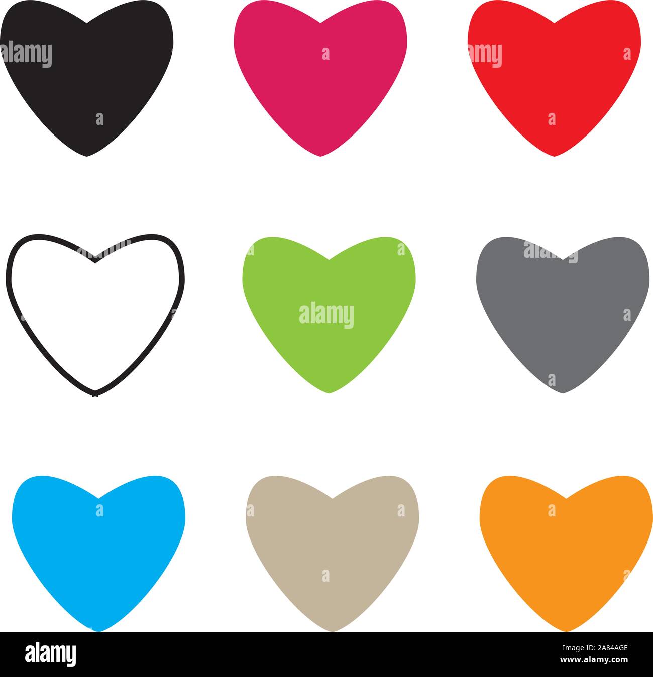 set hearts icon on white background. hearts sign Stock Vector Image ...
