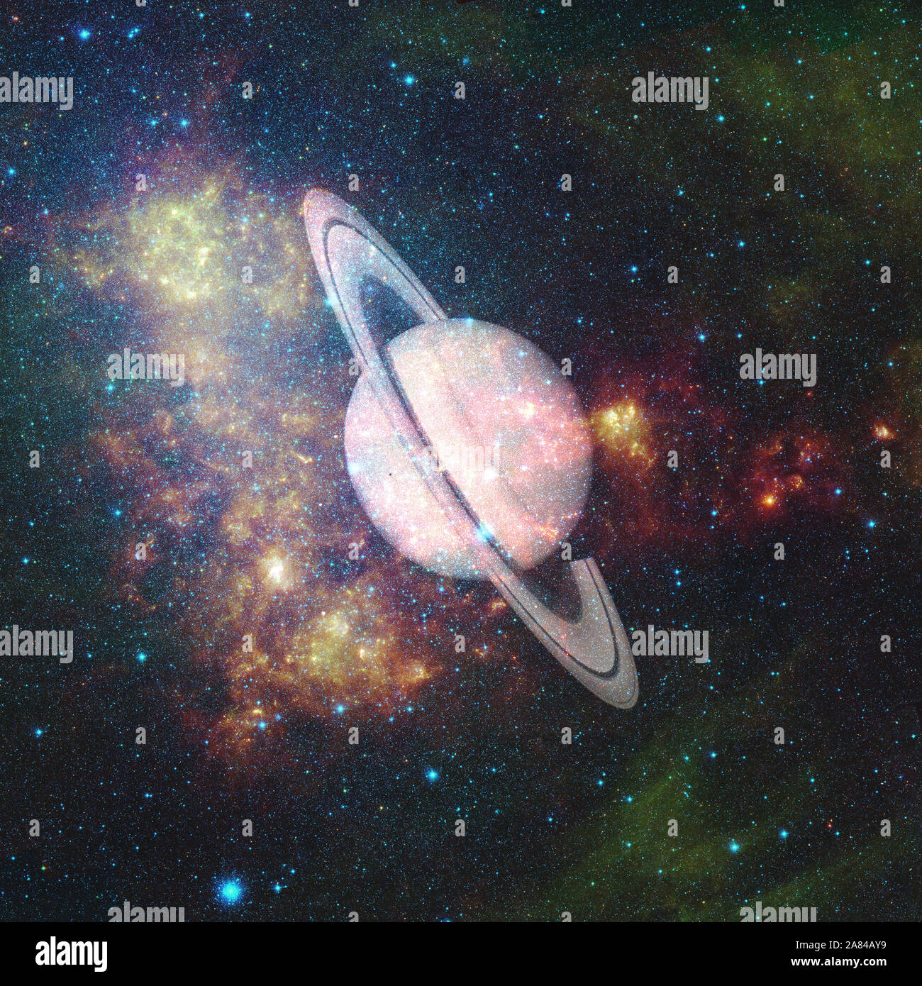 Saturn - planet of the Solar system. Science wallpaper. Elements of ...