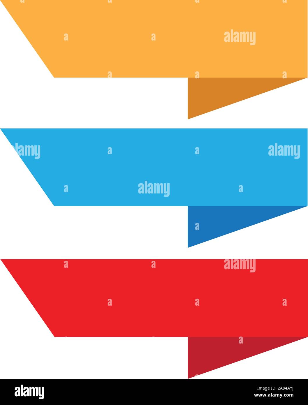 three ribbon banner on white background. three ribbon banner sign Stock ...