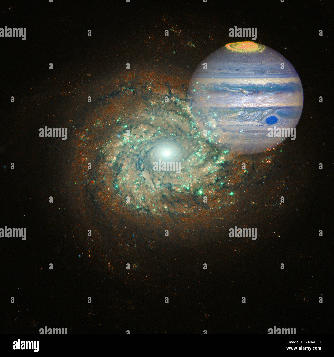 Planet Jupiter in the colorful starry universe. Elements of this image ...