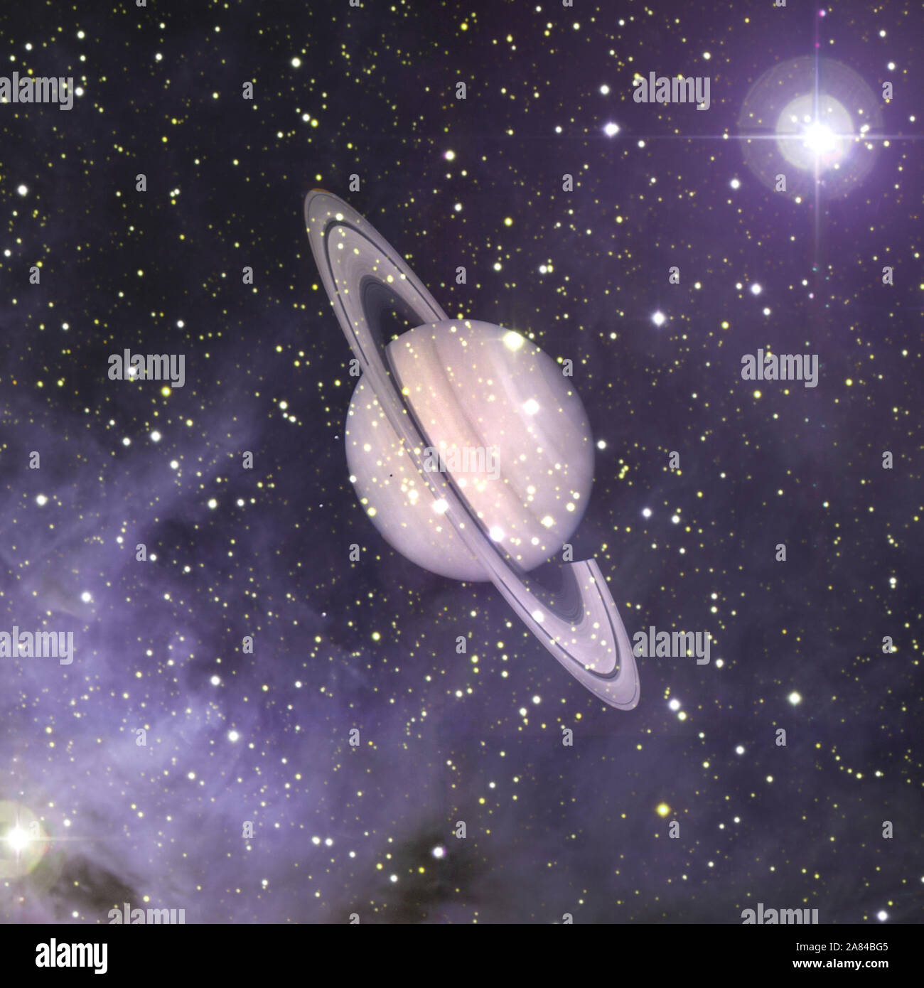 Saturn. Incredibly beautiful planets, galaxies, dark and cold beauty of ...