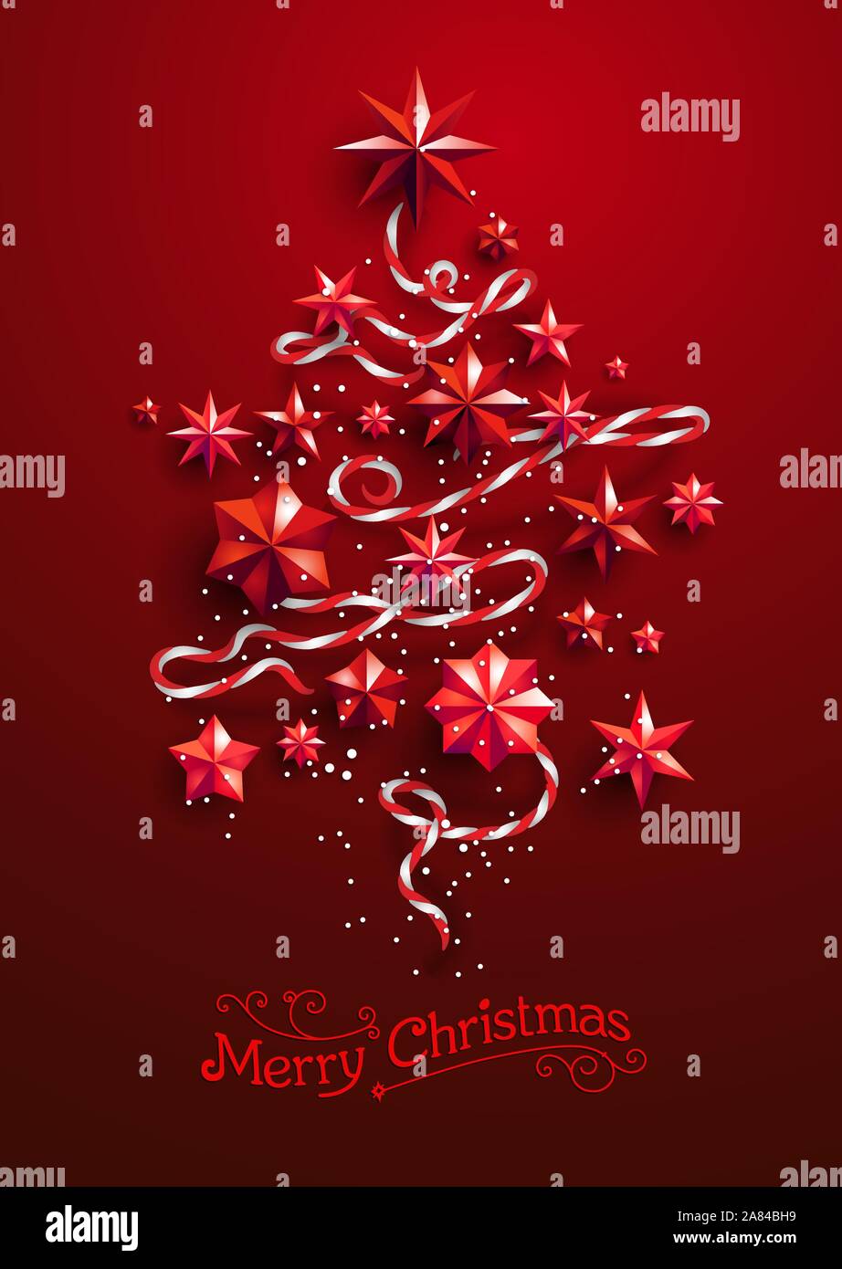 Christmas snow tree merry Stock Vector Images - Alamy
