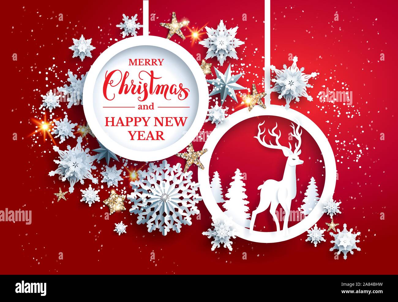 Abstract round christmas banner Stock Vector Images - Alamy