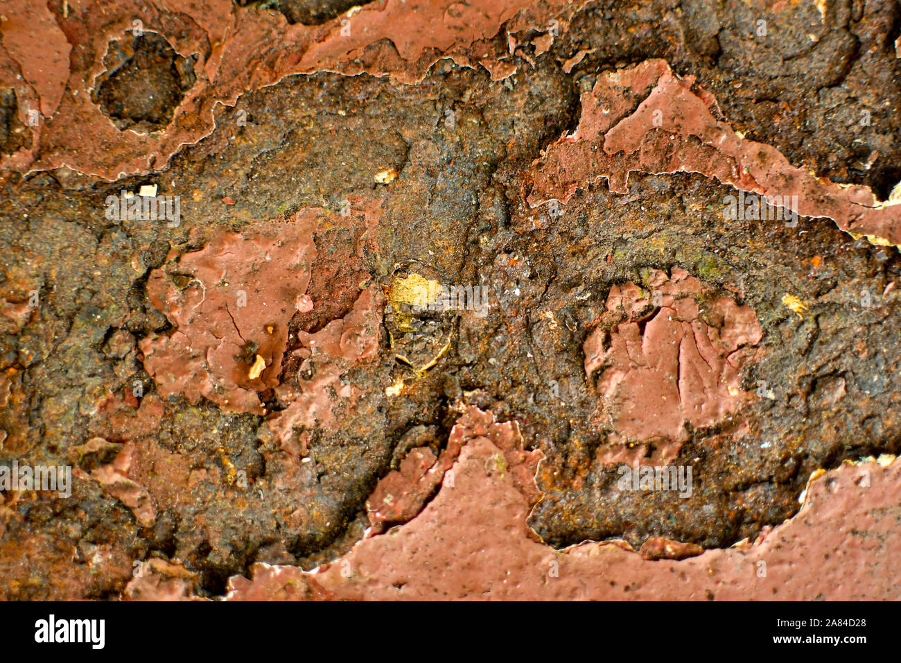 Rusty brown paint of an old metal fridge Stock Photo - Alamy