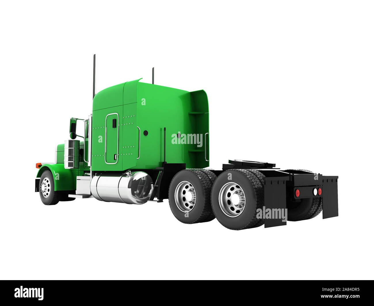 Green truck without trailer for long trips around the country 3d render ...