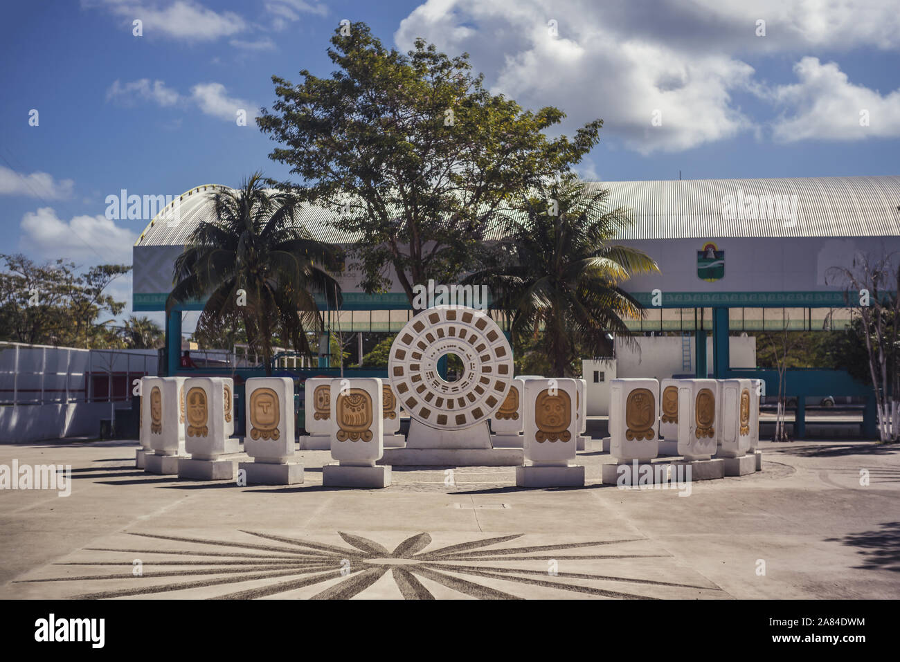 Central square of Tulum Stock Photo - Alamy