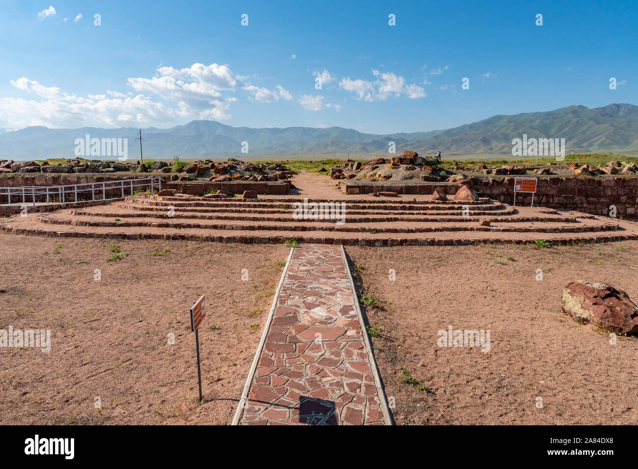 Taraz Akyrtas Palace Complex Foundation Ruins View of Stone Wall on a ...