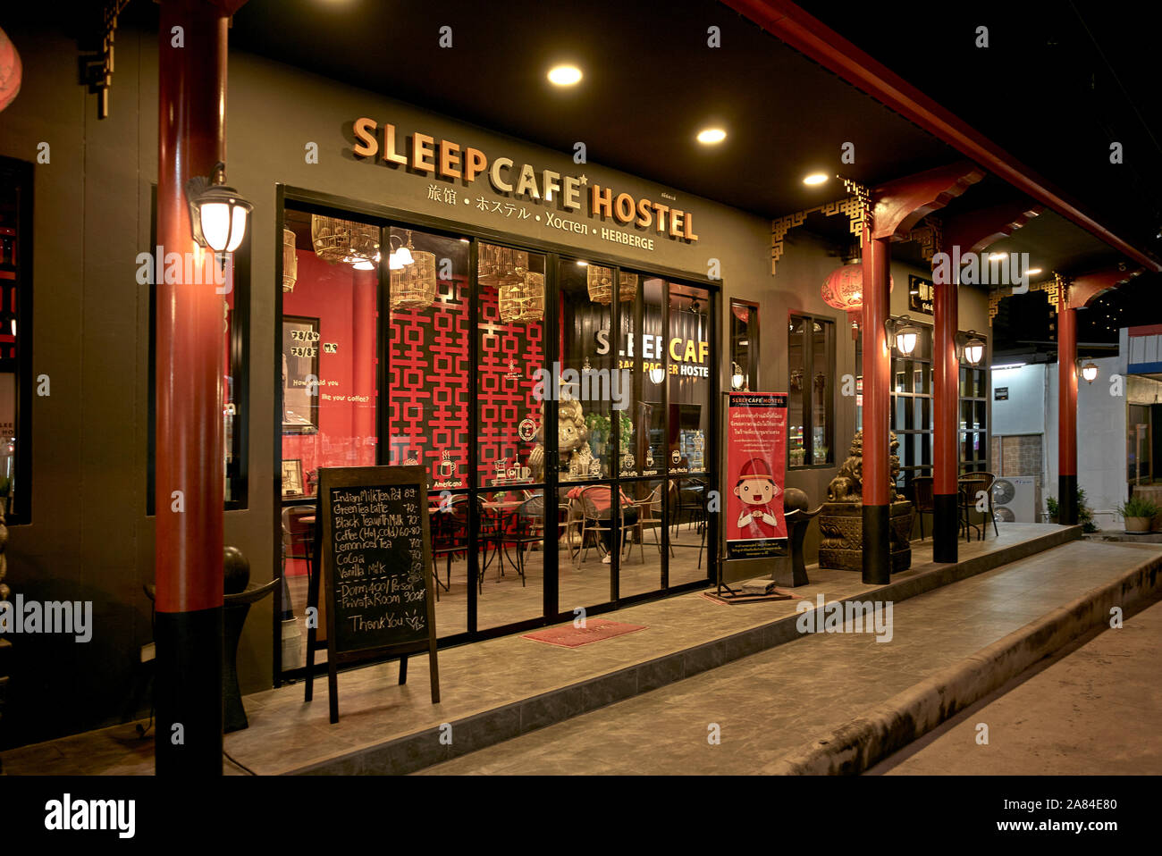 Chinese hostel and cafe, Thailand Southeast Asia Stock Photo - Alamy