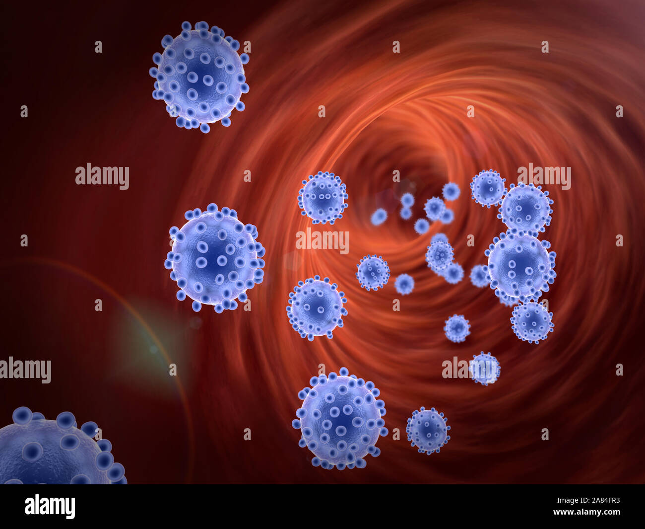 artery shown with a cut out section, High quality rendering with ...