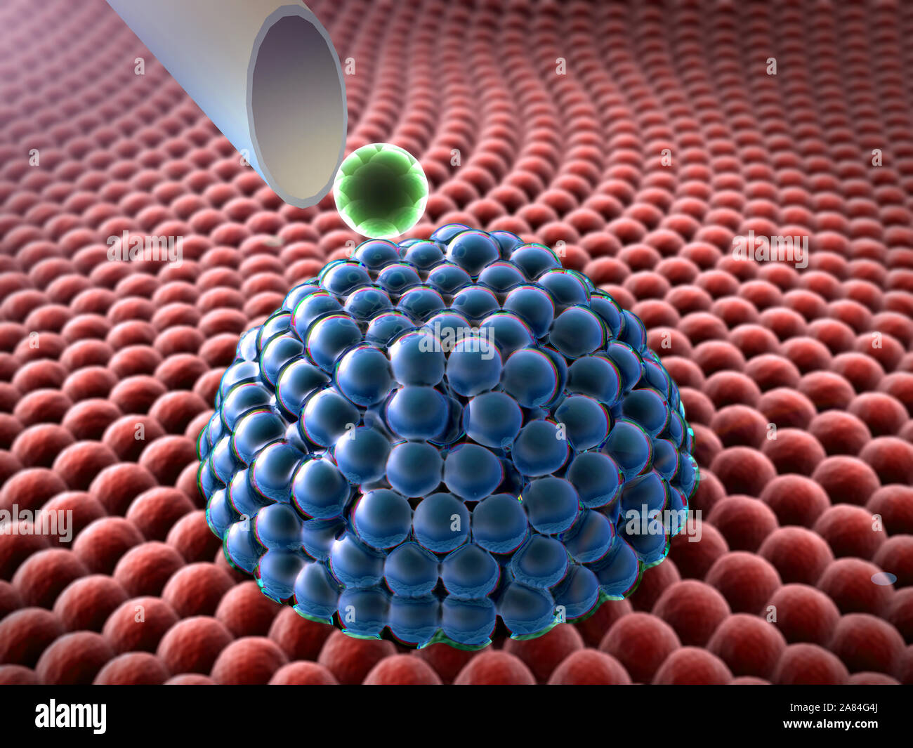 chemotherapy, Treatment of affected cells, drop of medication under the ...