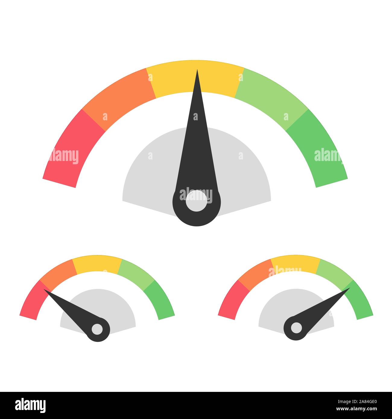Customer Satisfaction Meter Speedometer Set. Vector Illustration Stock ...