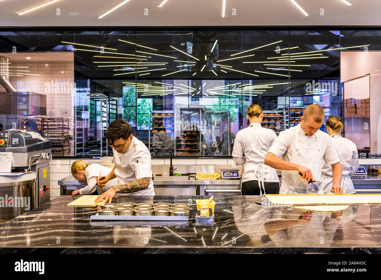 Pastry chefs hard at work, making croissants at the famous Lune in ...