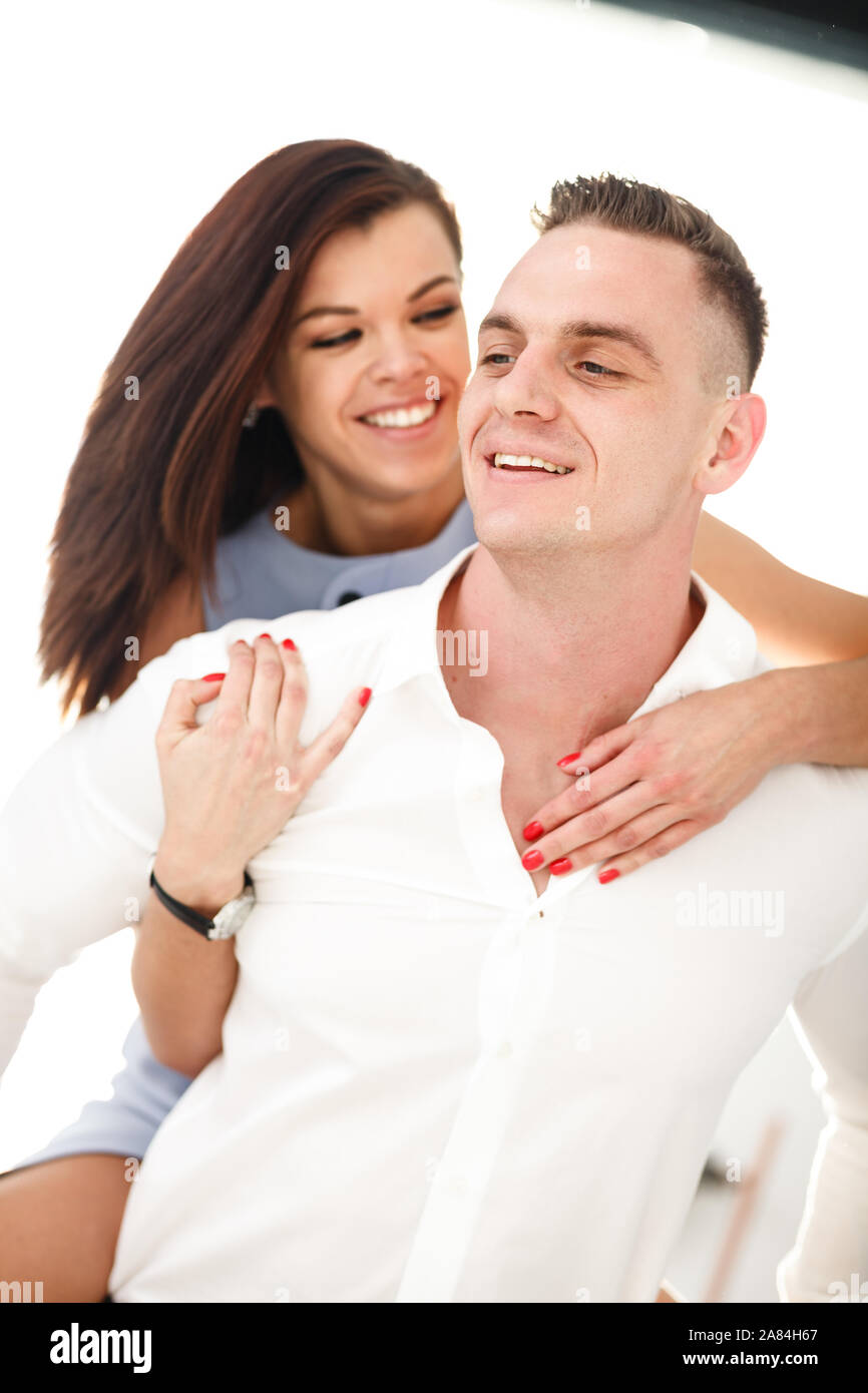 Relaxed young couple having a good times at home Stock Photo - Alamy