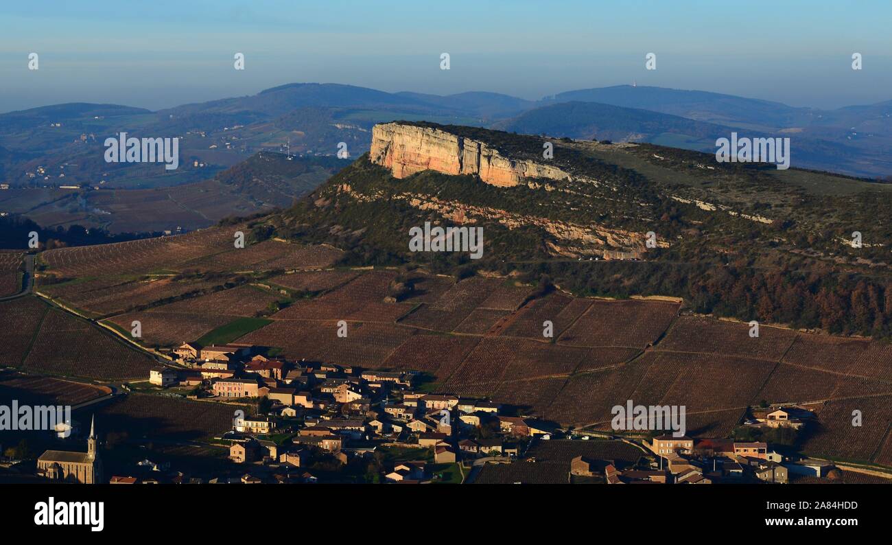 Impressive Prehistoric Rock Formation Roche de Solutre in Saone et ...