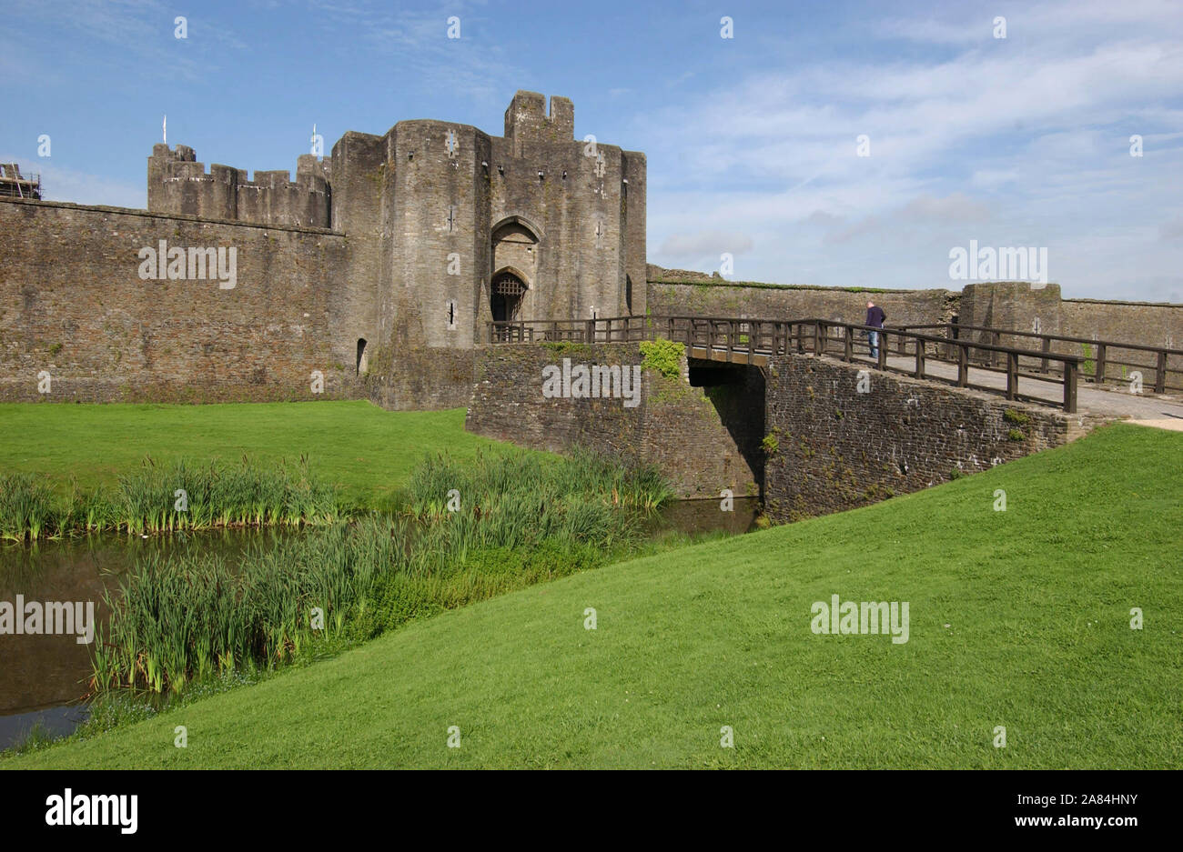 The medieval Caerphilly Castle, Mid Glamorgan, South Wales, the second ...