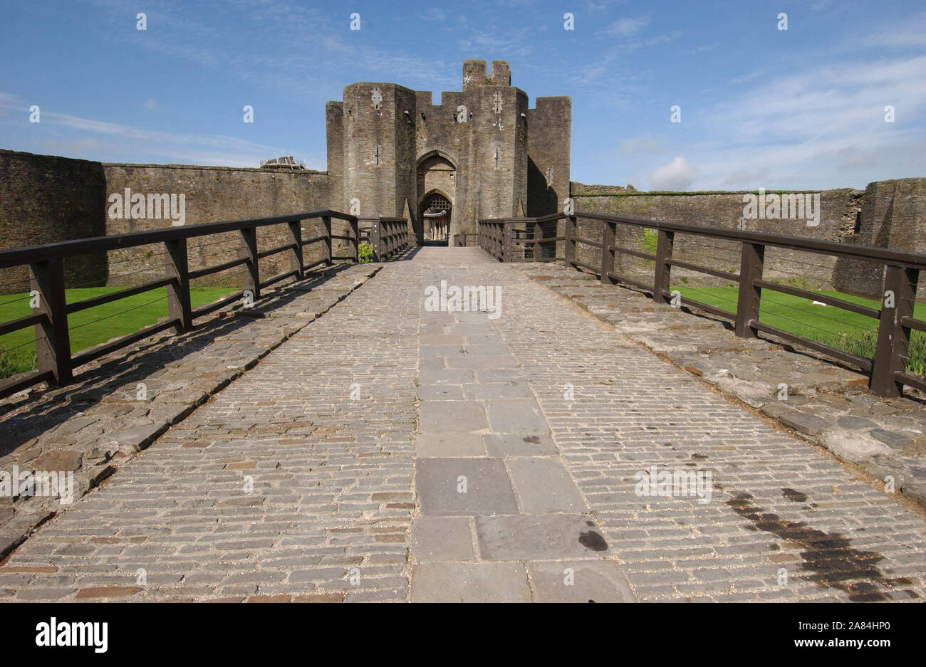 The medieval Caerphilly Castle, Mid Glamorgan, South Wales, the second ...