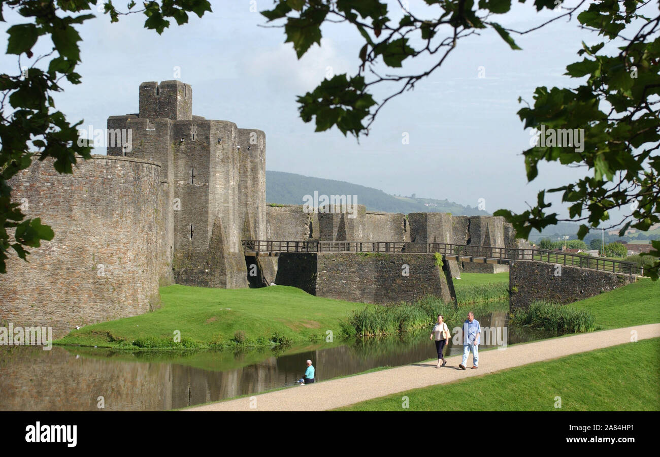 Caerphilly castle east gate hi-res stock photography and images - Alamy