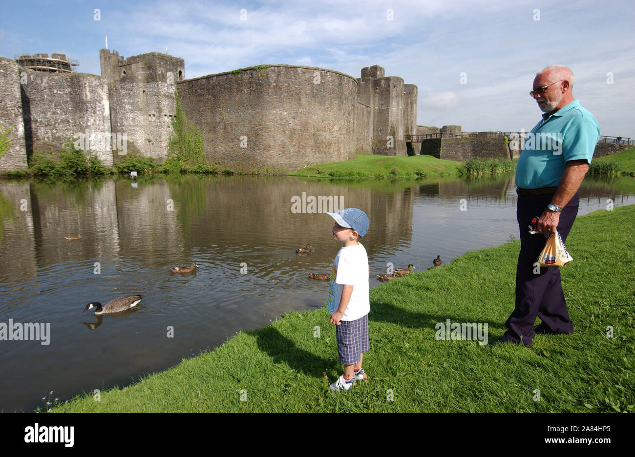 The medieval Caerphilly Castle, Mid Glamorgan, South Wales, the second ...