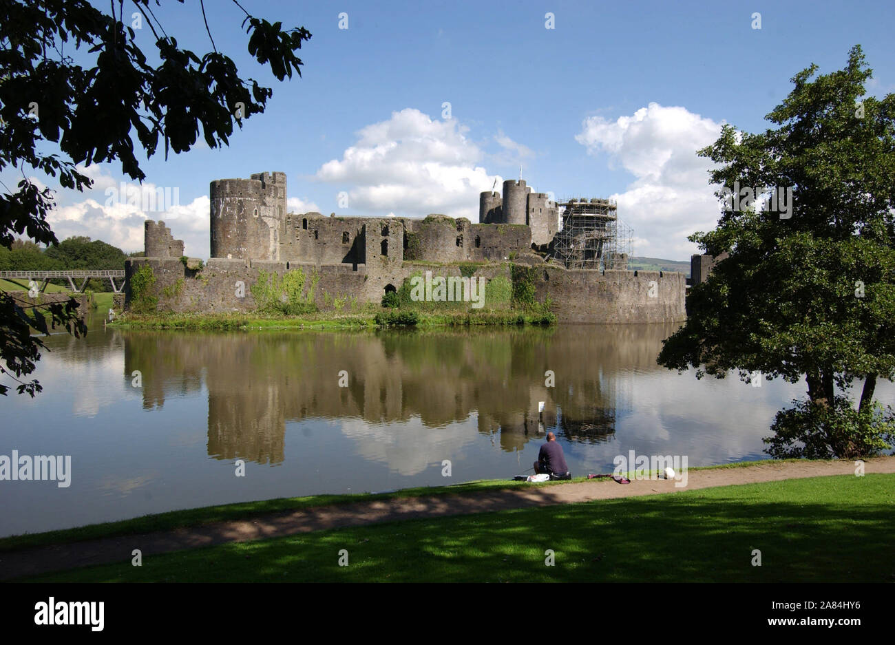 The medieval Caerphilly Castle, Mid Glamorgan, South Wales, the second ...