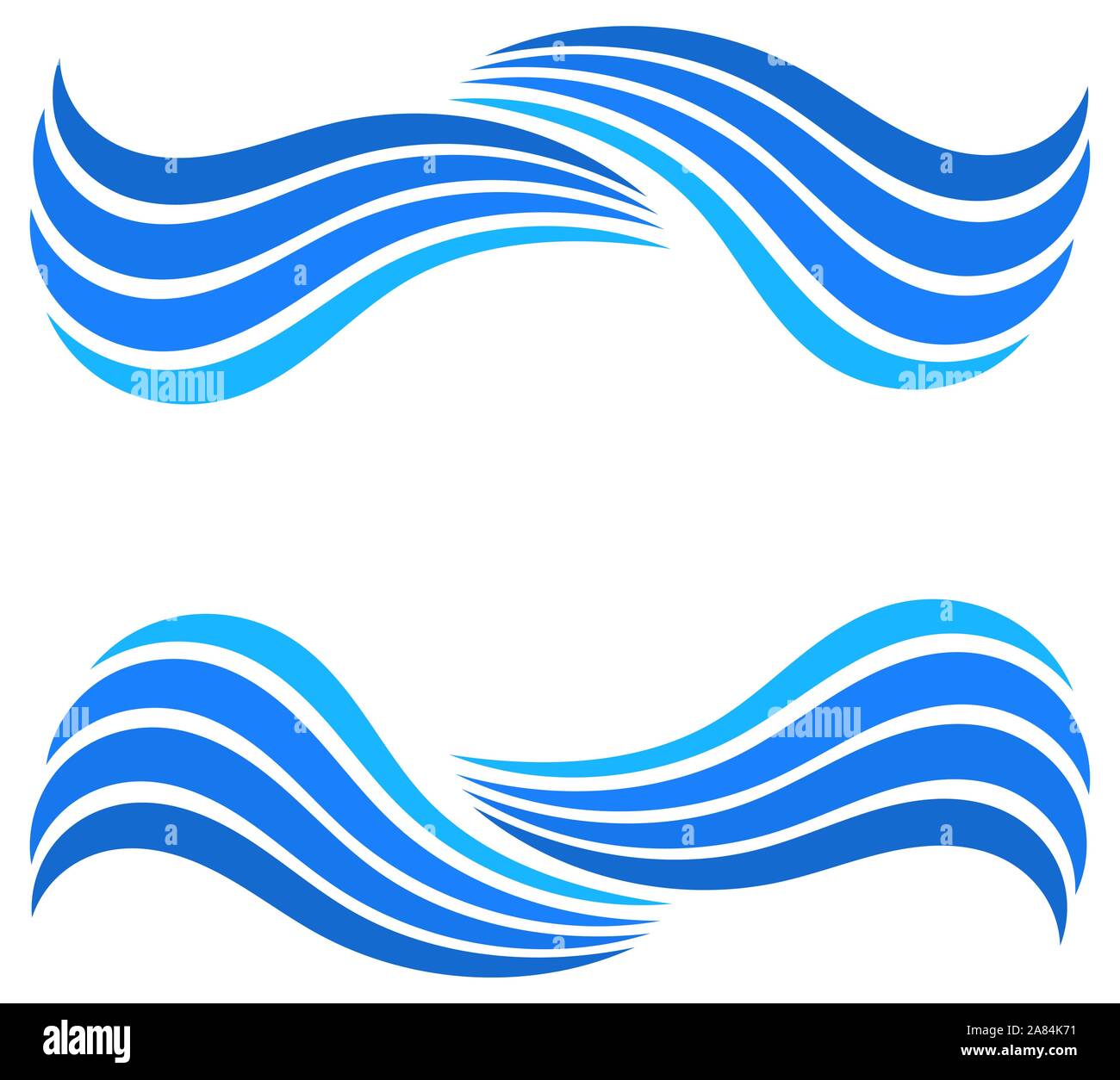 Blue water wave border background. Vector illustration Stock Vector ...