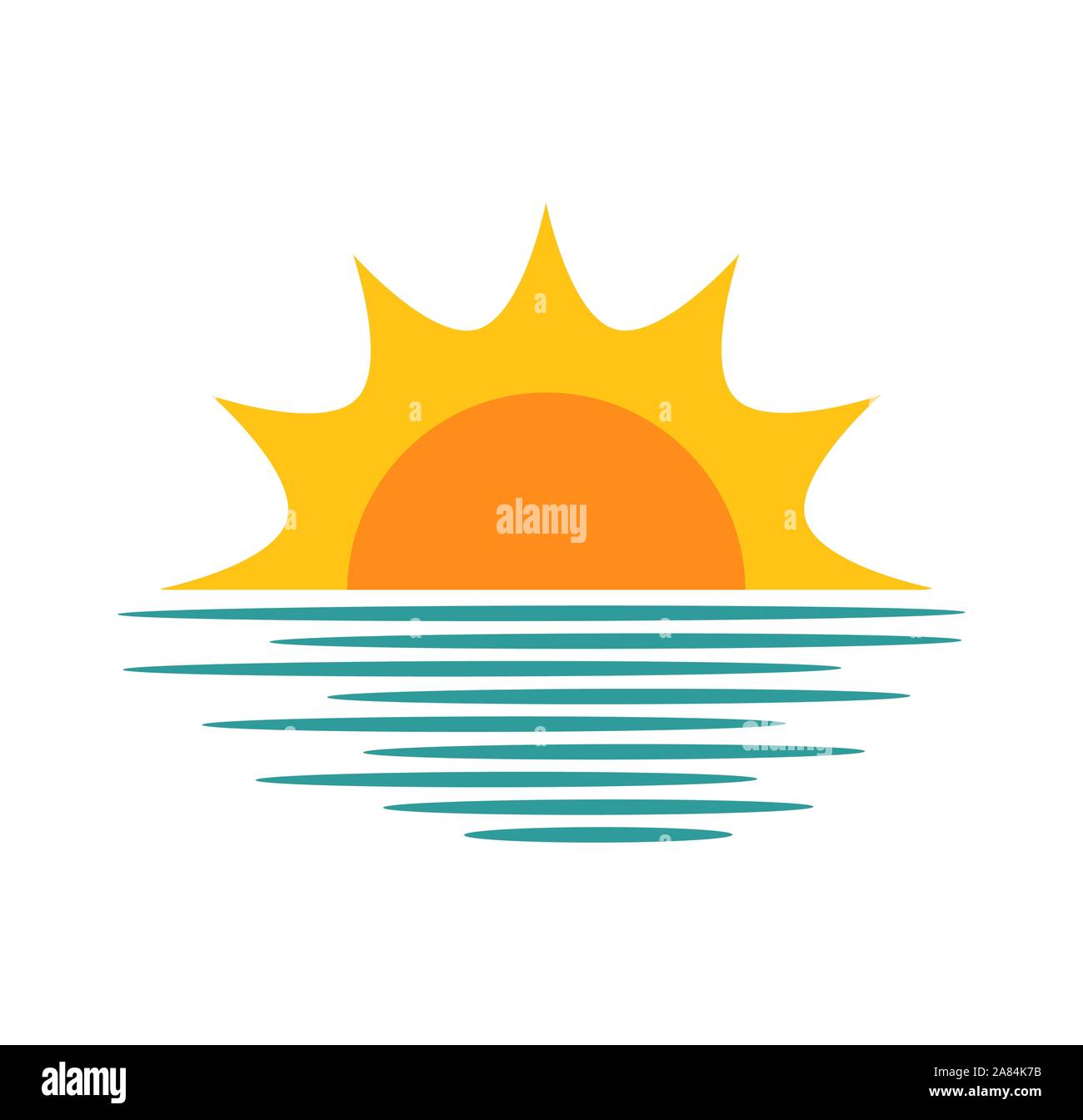 Sunset Over Water Clipart