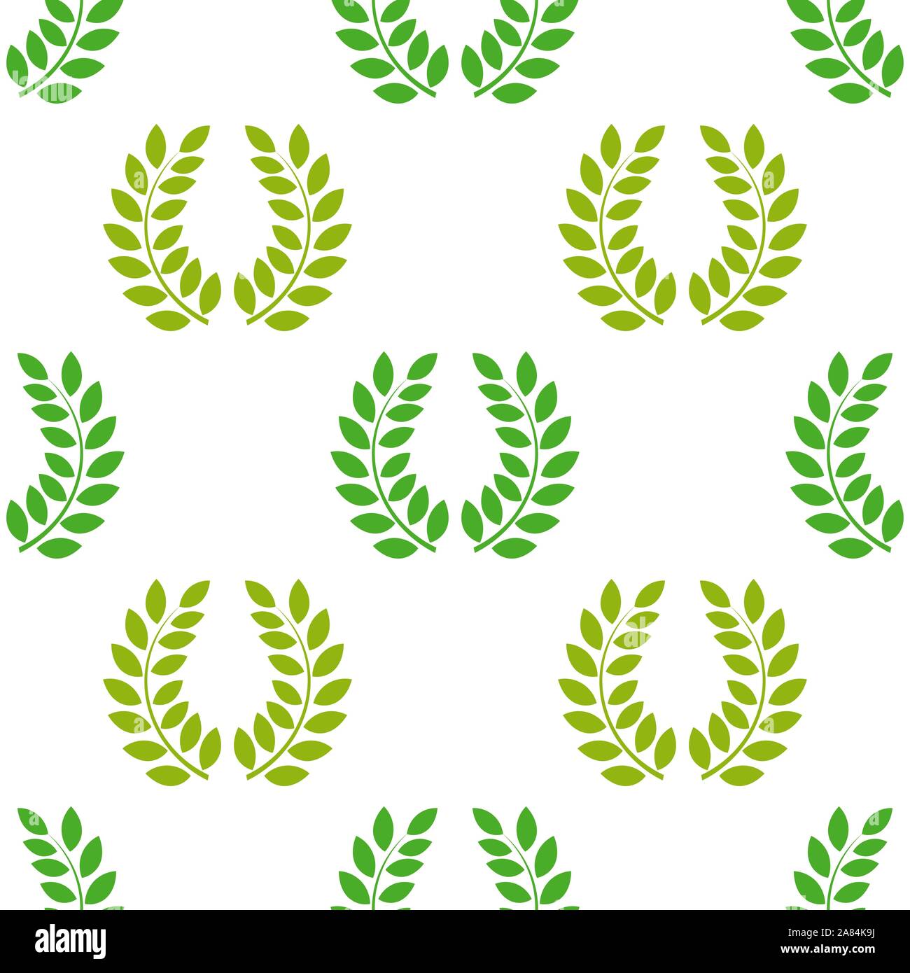 Green laurel wreaths seamless pattern. Vector illustration Stock Vector ...
