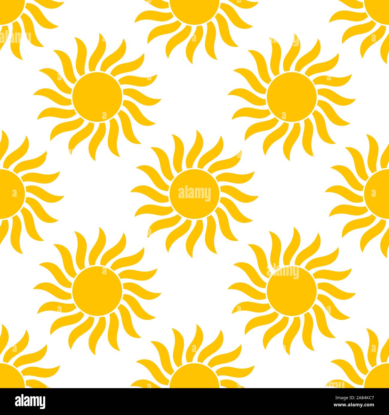 Yellow sun summer seamless pattern. Vector illustration Stock Vector ...