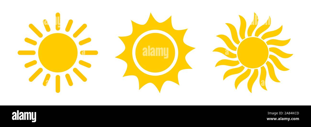 Sun symbol icon set. Vector illustration Stock Vector Image & Art - Alamy