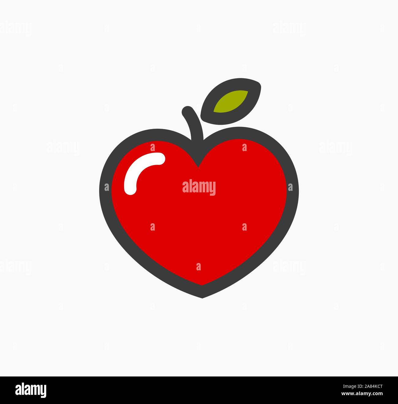 Heart shaped apple icon. Vector illustration Stock Vector Image & Art ...