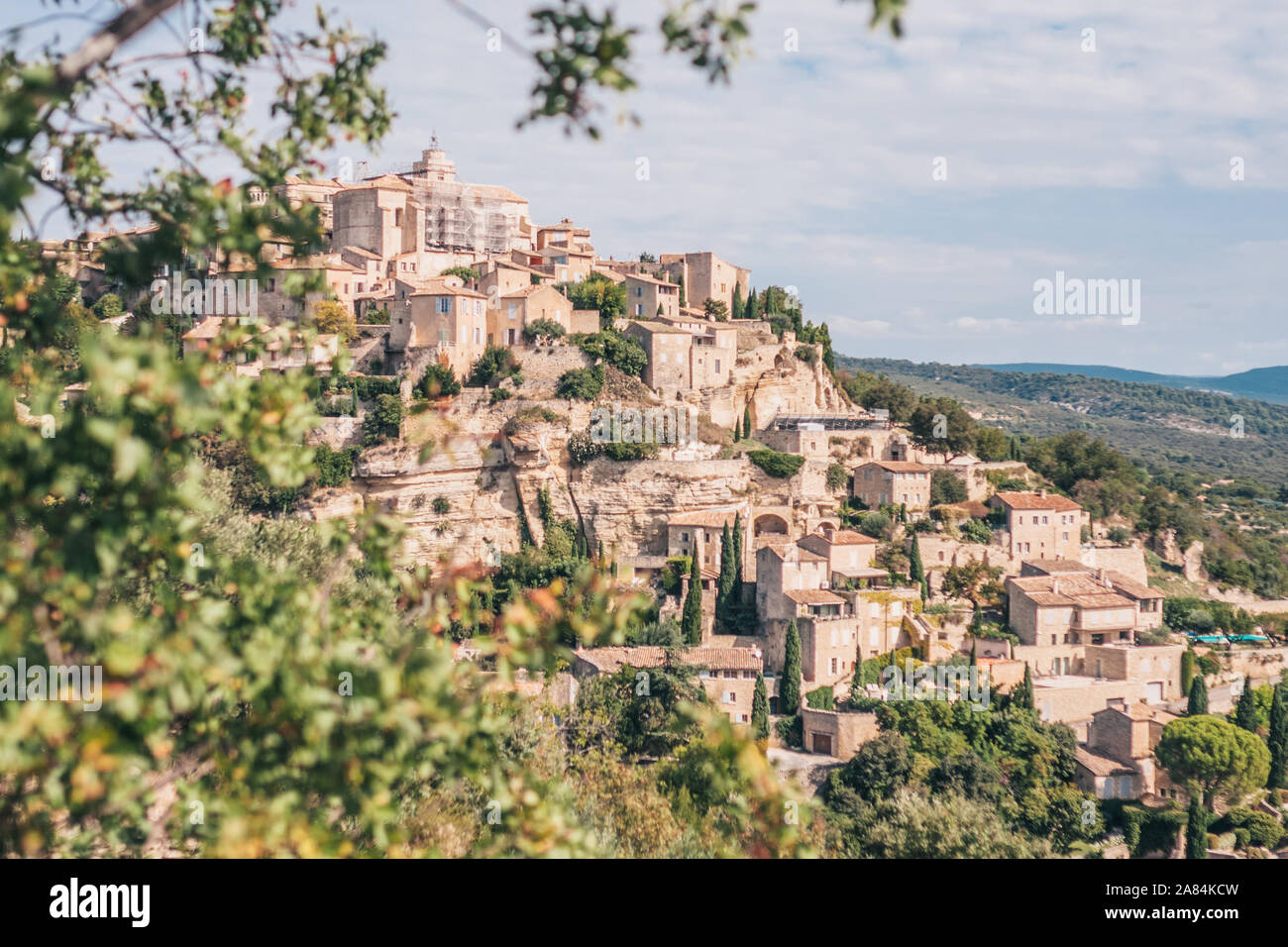 Beautiful view of the city of Gordes in the Luberon from the ...